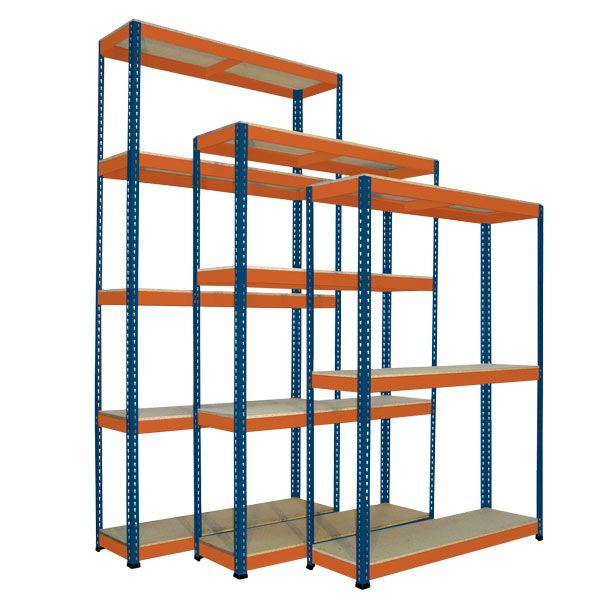 METAL POINT®PLUS Steel Shelf Unit with Particle Board Shelves ...